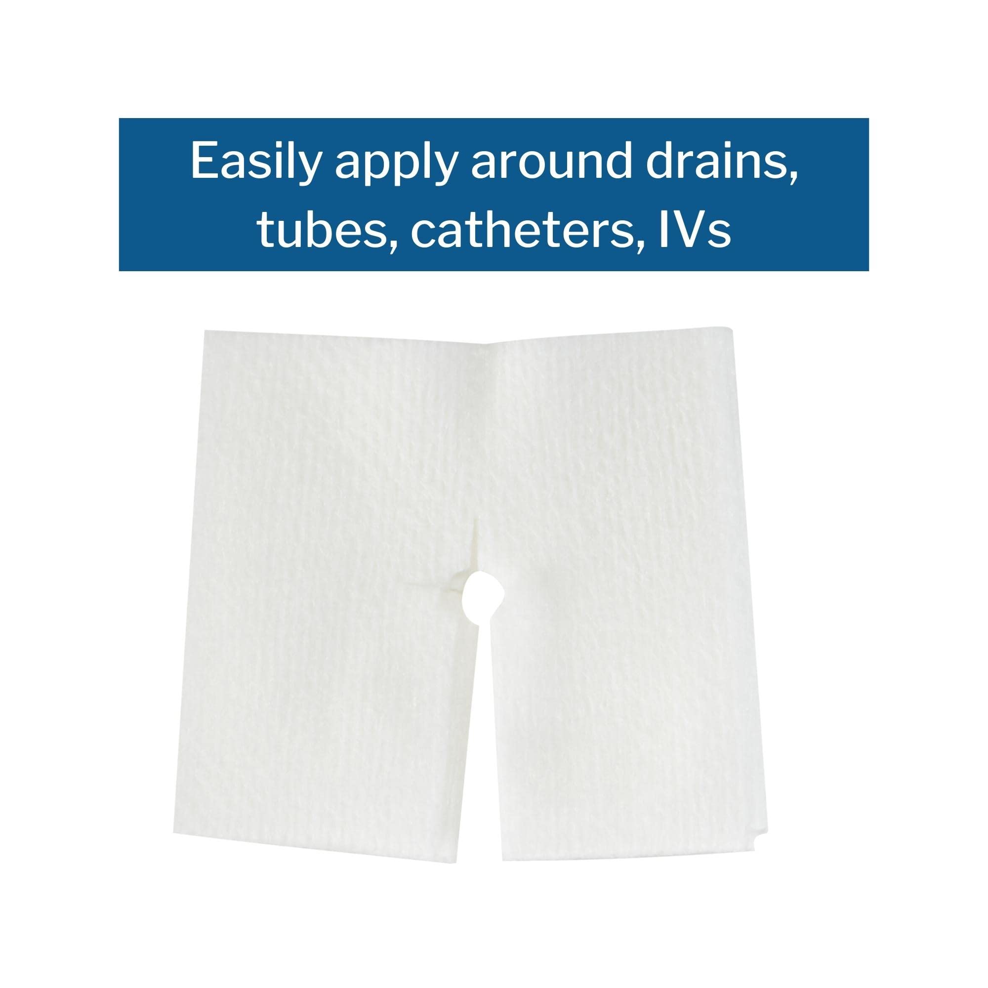 McKesson Split Sponges, Sterile, 100% Cotton, I.V. Drain Split Dressing, 2 in x 2 in, 2 per Pack, 35 Packs, 70 Total