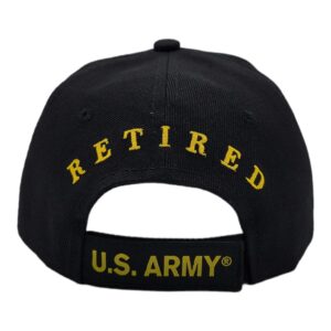 Army Cap"Retired U.S. Army" with U.S. Seal in Solid Black