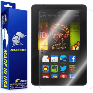 armorsuit militaryshield screen protector designed for amazon kindle fire hdx 7" (2013 release) - [max coverage] anti-bubble hd clear film