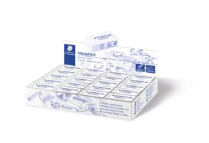 staedtler rasoplast high polymer white eraser, box of 40, 526 b40