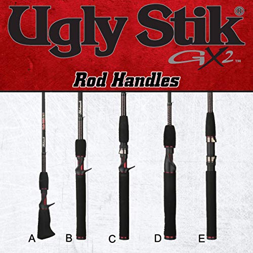 Shakespeare Ugly Stik 4’8” GX2 Spinning Rod, Three Piece Spinning Rod, 2-6lb Line Rating, Ultra Light Rod Power, Moderate Fast Action, 1/32-1/4 oz. Lure Rating