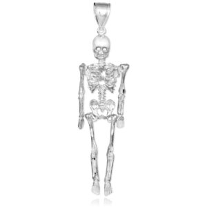 sterling silver 3d skeleton dangle pendant