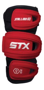 stx lacrosse stallion hd arm pads, red, large