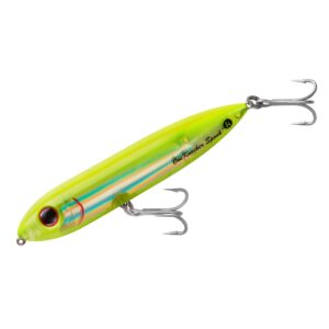 heddon saltwater one knocker spook fishing lure, chartreuse/silver insert