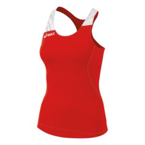 asics women's alley tank, red/white, x-small