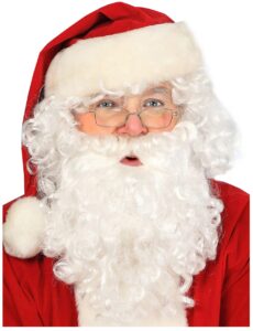 costume adventure deluxe santa beard and wig set santa claus beard and wig santa clause beard set deluxe santa clause beard and wig set - one size