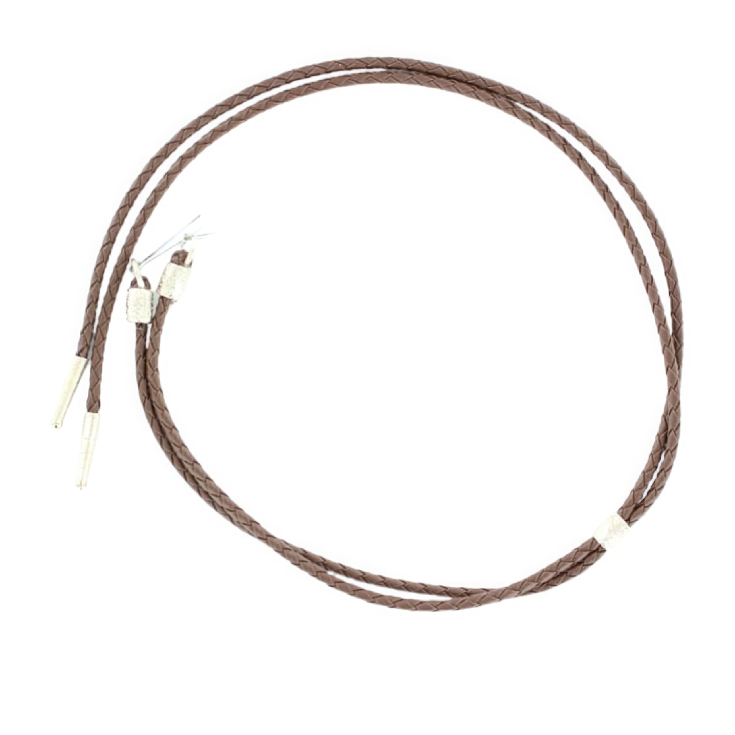 M&F Western Braided Stampede String with Silver Slide and Tips, Attaches with Cotter Pins, Brown, 24" Length