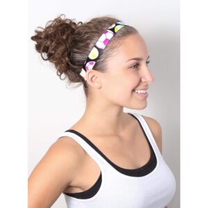 sweaty bands womens girls headband - non-slip velvet-lined sport hairband - soccer star orange pink lime