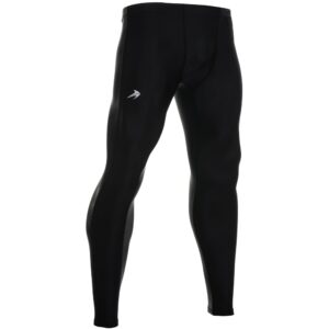 compressionz men's compression pants base layer running tights mens leggings for sports (black, l)