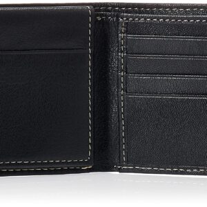 Timberland mens Leather Wallet With Attached Flip Pocket, Black (Blix), One Size