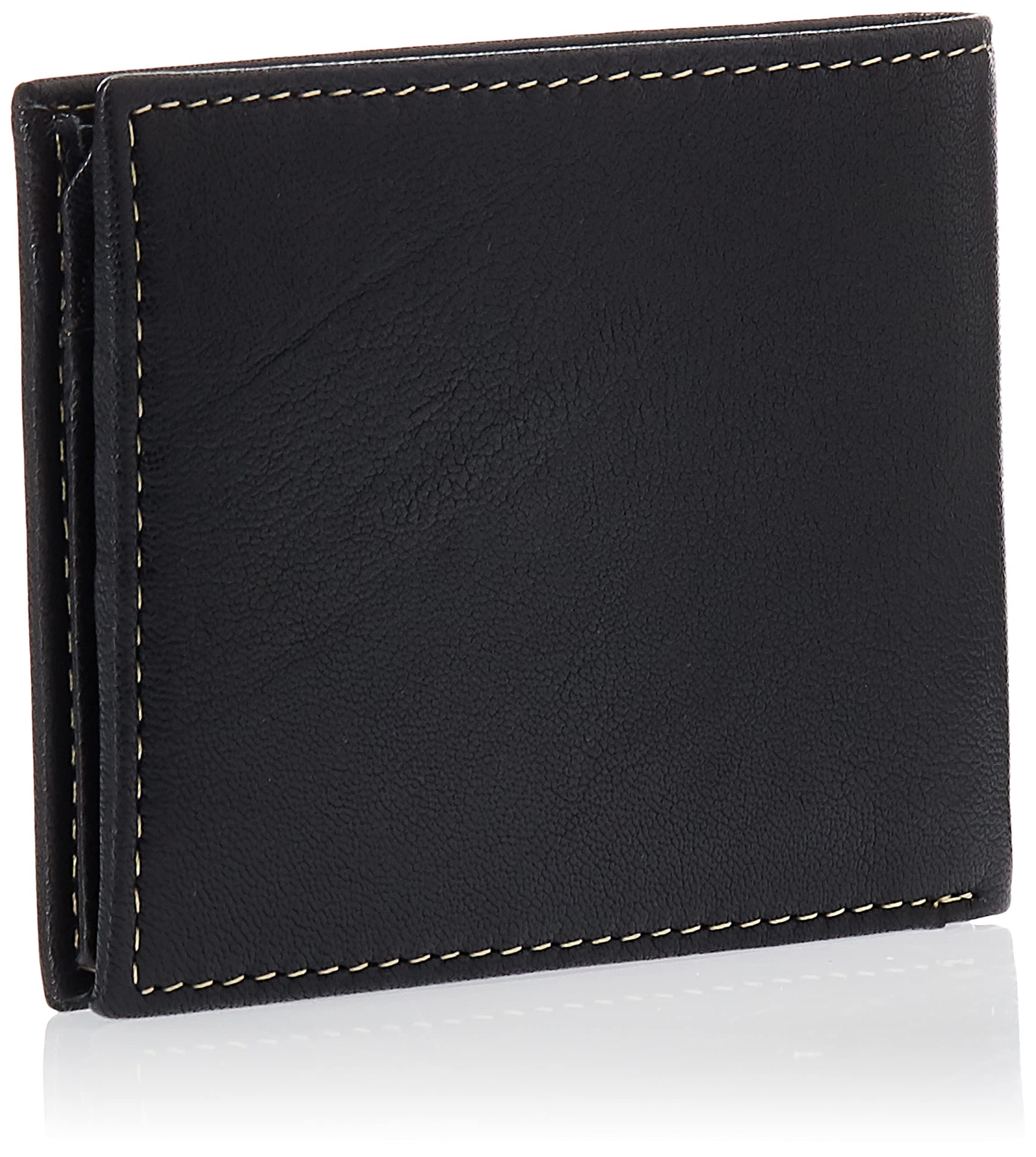 Timberland mens Leather Wallet With Attached Flip Pocket, Black (Blix), One Size