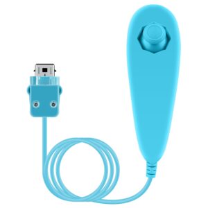 ostent motion based wired nunchuck controller for nintendo wii console video game color blue