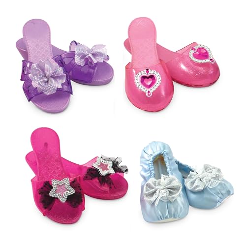 Melissa & Doug Role Play Collection - Step In Style! Dress-Up Shoes Set (4 Pairs), Multicolored, 11" x 12" x 4.5" Packaged