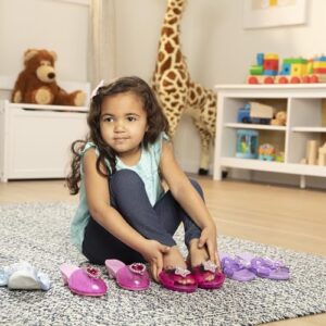 Melissa & Doug Role Play Collection - Step In Style! Dress-Up Shoes Set (4 Pairs), Multicolored, 11" x 12" x 4.5" Packaged