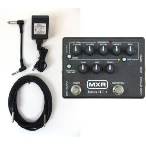 mxr m80 bass d.i. pedal + power adapter and cables!