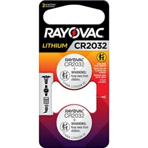 Rayovac CR2032 3V Batteries, 3 Volt Battery Lithium Coin, 2 Count