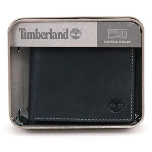 Timberland mens Blix Slimfold Leather Wallet, Black, One Size