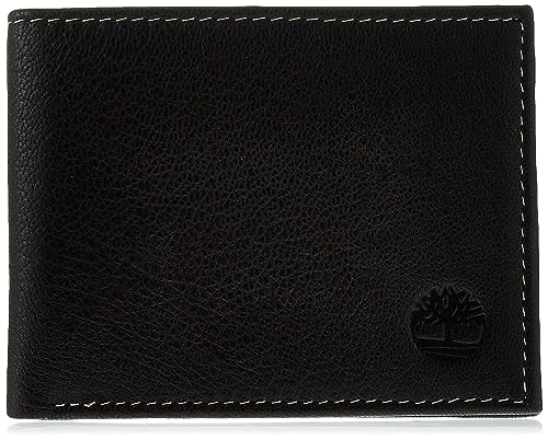 Timberland mens Blix Slimfold Leather Wallet, Black, One Size