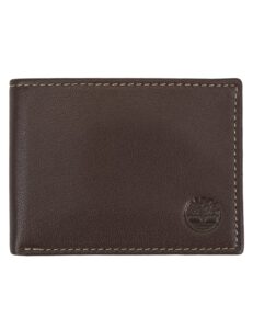 timberland mens blix slimfold leather wallet, brown, one size