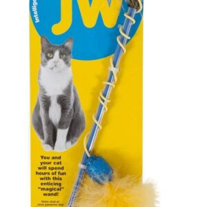 JW Petmate Cataction Feather Wand Toy, Multicolor