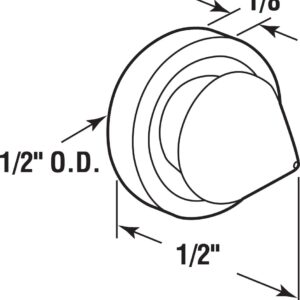 Prime-Line J 4566 Door Stop Silencers, Gray Rubber (100 Pack)