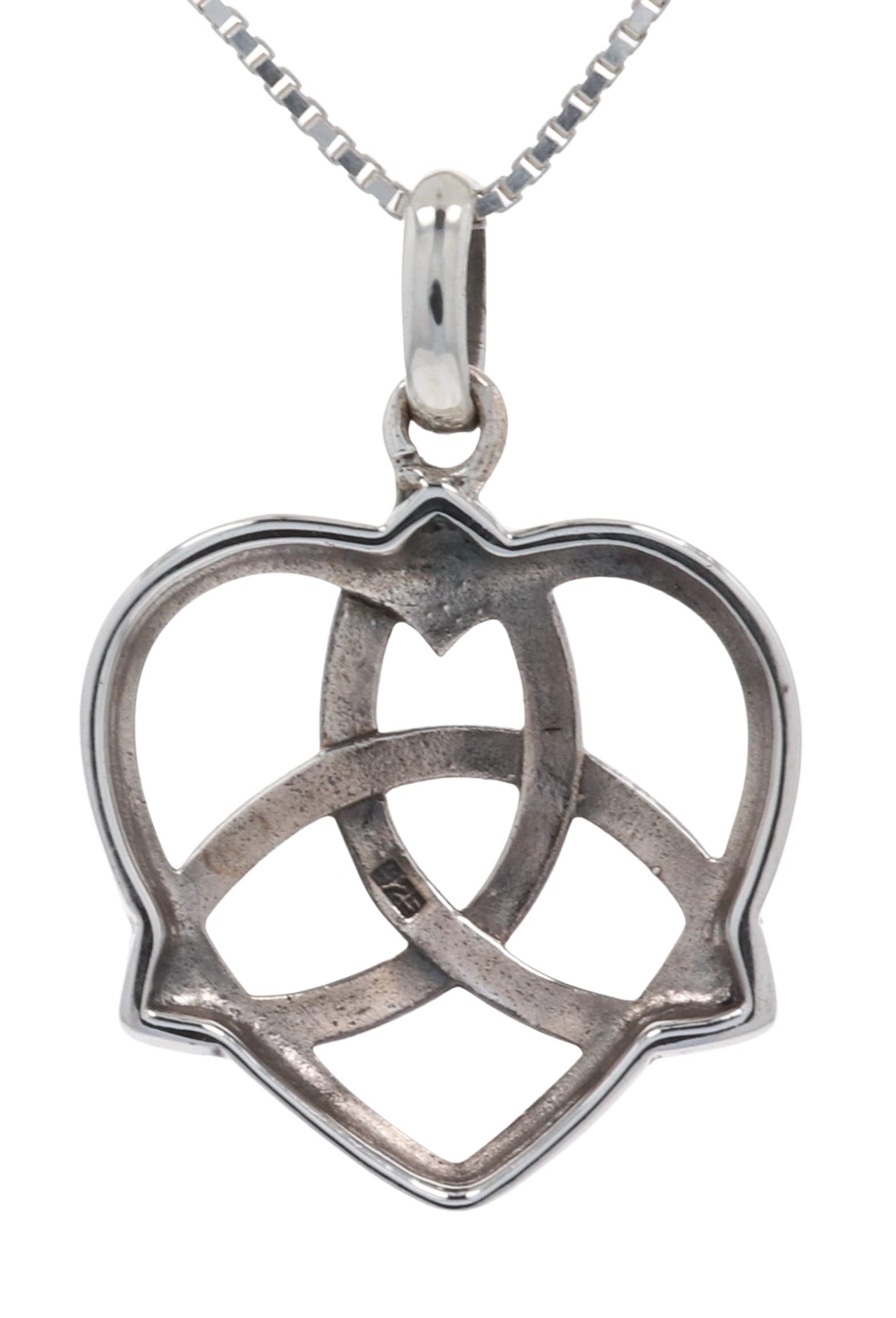 Jewelry Trends Celtic Trinity Heart Sterling Silver Pendant Necklace 18"