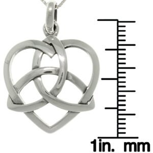 Jewelry Trends Celtic Trinity Heart Sterling Silver Pendant Necklace 18"