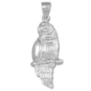 925 sterling silver amazon parrot charm pendant