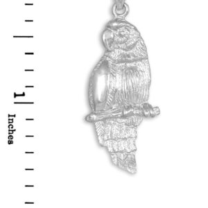 925 Sterling Silver Amazon Parrot Charm Pendant