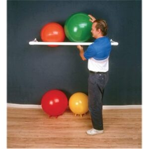 cando 30-1831 inflatable exercise ball, accessory, pvc wall rack, 1 shelf, 64" x 18" x 2"