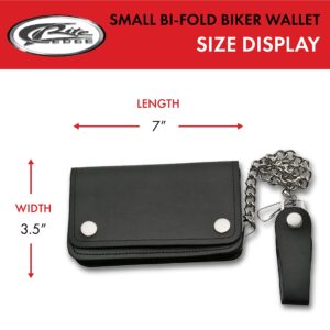 SZCO Supplies Biker Wallet, Small , Black