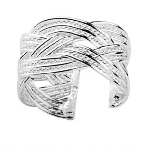 adjustable rings for women - celtic rope ring - (one size fits all rings) open back adjustable irish ring band - (silver plated) fashion rings for women (adjustable irish celtic rope ring)