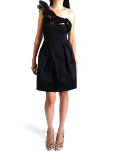 jill stuart women's taffeta one shoulder cocktail dress black