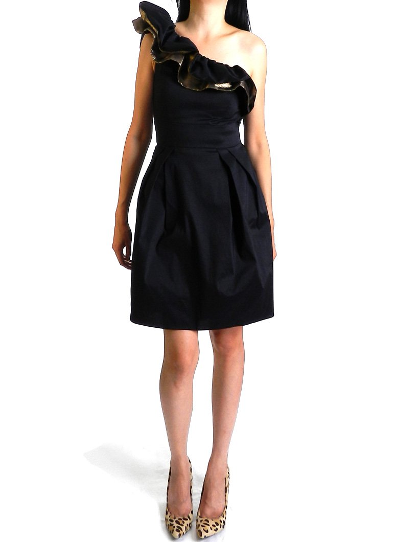 Jill Stuart Women's Taffeta One Shoulder Cocktail Dress Black