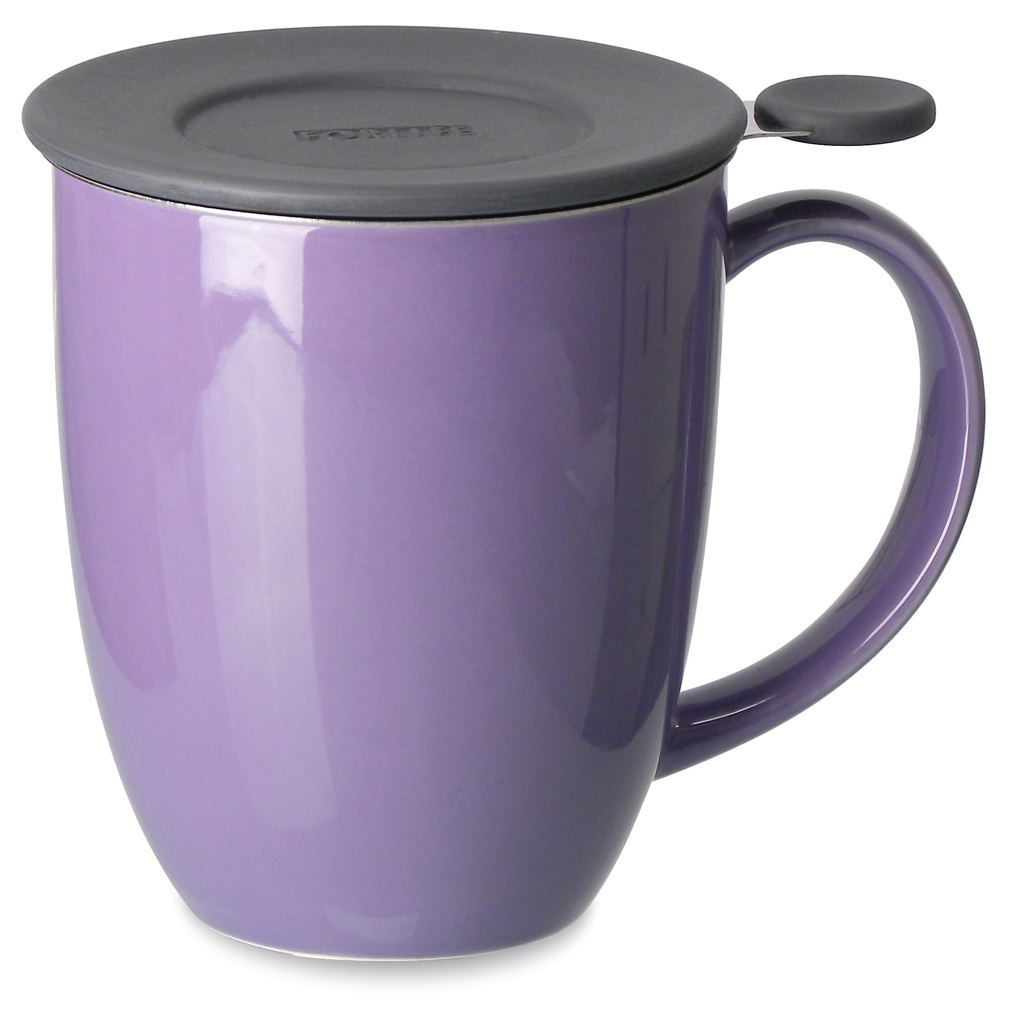 FORLIFE Uni Brew-in-Mug with Tea Infuser and Lid, 16-Ounce, Purple