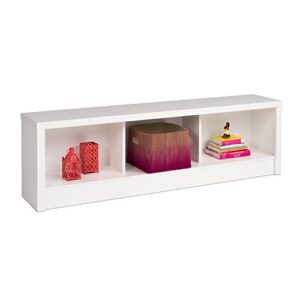 prepac calla storage bench, king, white, 3 compartment,