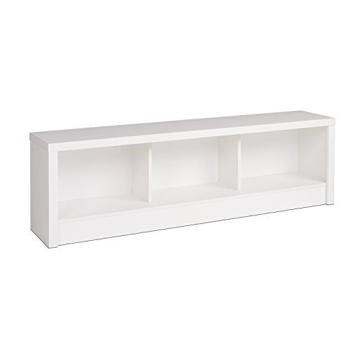 Prepac Calla Storage Bench, King, White, 3 Compartment,