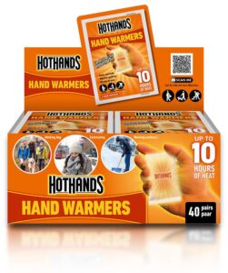 hothands hand warmers - 40 pairs - 10 hours of heat - air activated - ready to use, 8368342