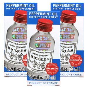 ricqles peppermint oil dietary supplement (supports healthy digestion, intestinal comfort) (1.69 fl. oz) (3 bottles)