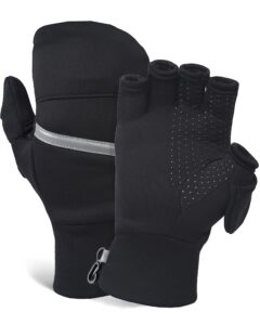 trailheads womens power stretch convertible mittens,small/medium, black