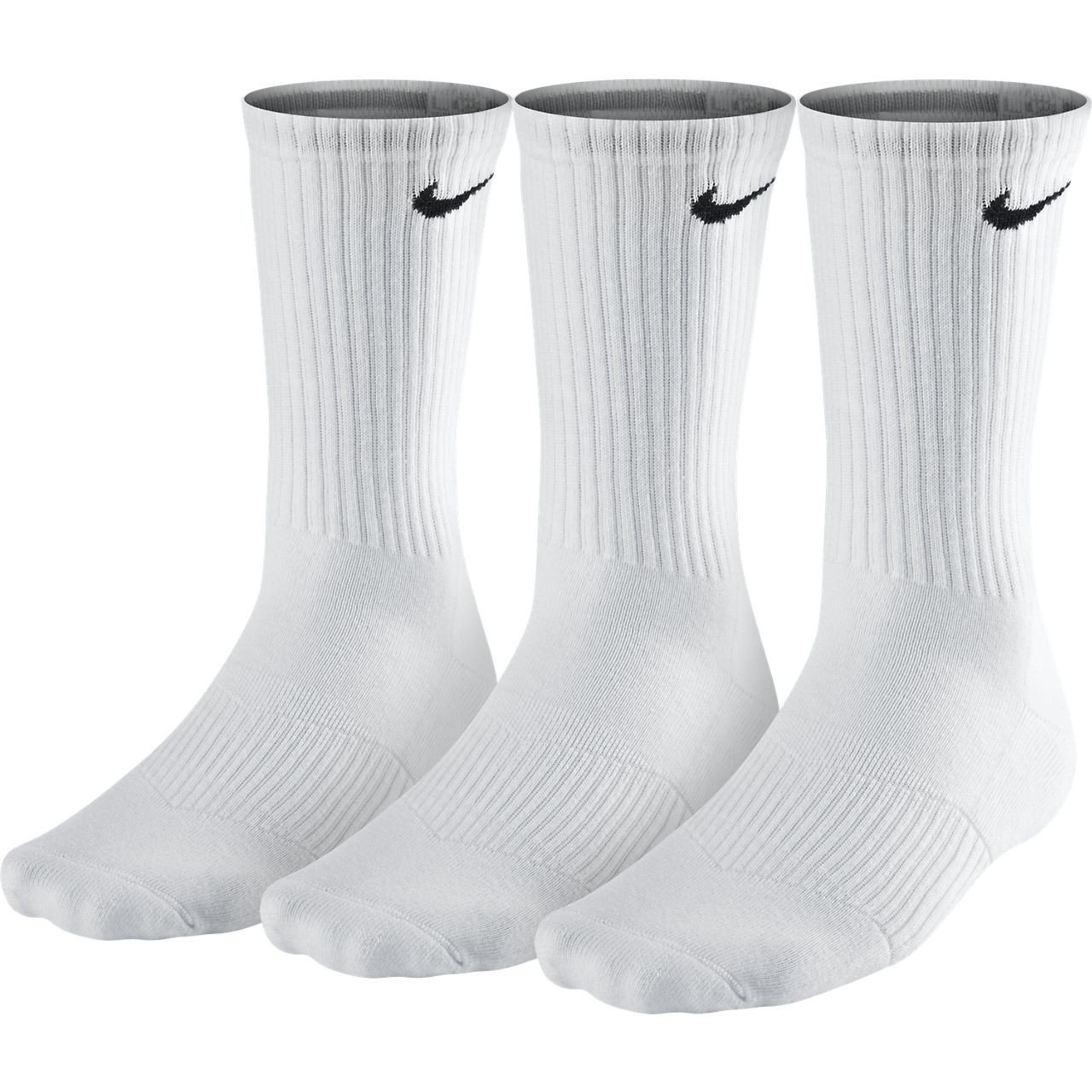 Nike Performance Cushion Crew Training Socks (3 Pair), White, Small