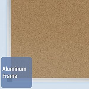 Quartet Basic Cork Bulletin Board, 48" x 36", Aluminum Frame with Silver Finish