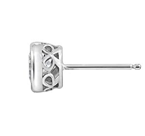 Amazon Essentials Platinum Plated Sterling Silver Bezel Stud Earrings set with Infinite Elements Cubic Zirconia (2 cttw) (previously Amazon Collection)