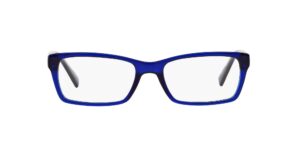 a|x armani exchange men's ax3007 rectangular prescription eyeglass frames, marine transparent/demo lens, 53 mm