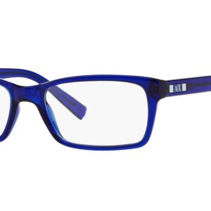 A|X ARMANI EXCHANGE Men's AX3007 Rectangular Prescription Eyeglass Frames, Marine Transparent/Demo Lens, 53 mm