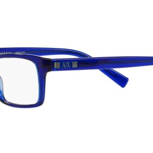 A|X ARMANI EXCHANGE Men's AX3007 Rectangular Prescription Eyeglass Frames, Marine Transparent/Demo Lens, 53 mm