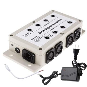 riorand dmx512 led signal splitter amplifier distributor 1 way in 8-channel 3-pin output with signal indicator