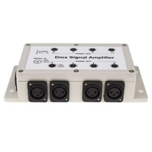 RioRand DMX512 LED Signal Splitter Amplifier Distributor 1 Way in 8-Channel 3-Pin Output with Signal Indicator