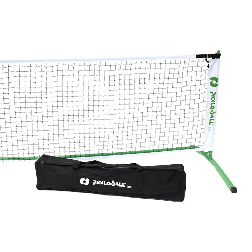 Pickleball 3.0 Tournament Net System - Portable, Lightweight, and Stable Pickleball Court Setup with Easy Buckle Tension System - Durable Steel Construction, Wide Bent Legs Mesh Net