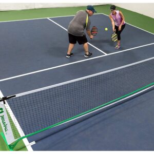 Pickleball 3.0 Tournament Net System - Portable, Lightweight, and Stable Pickleball Court Setup with Easy Buckle Tension System - Durable Steel Construction, Wide Bent Legs Mesh Net